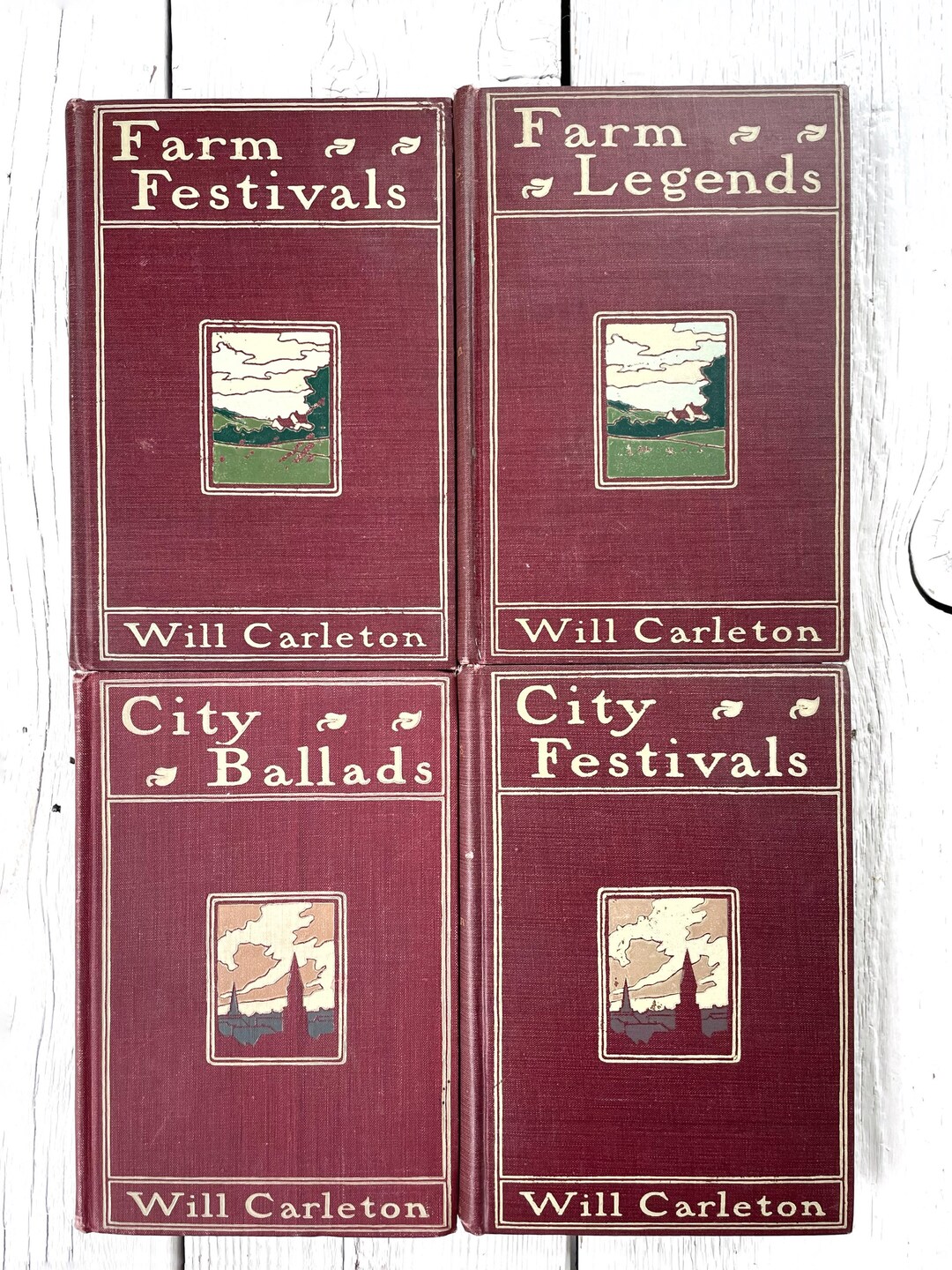 Antique Farmhouse Book Set, Bookshelf Decor Farm Festivals ,legends ...
