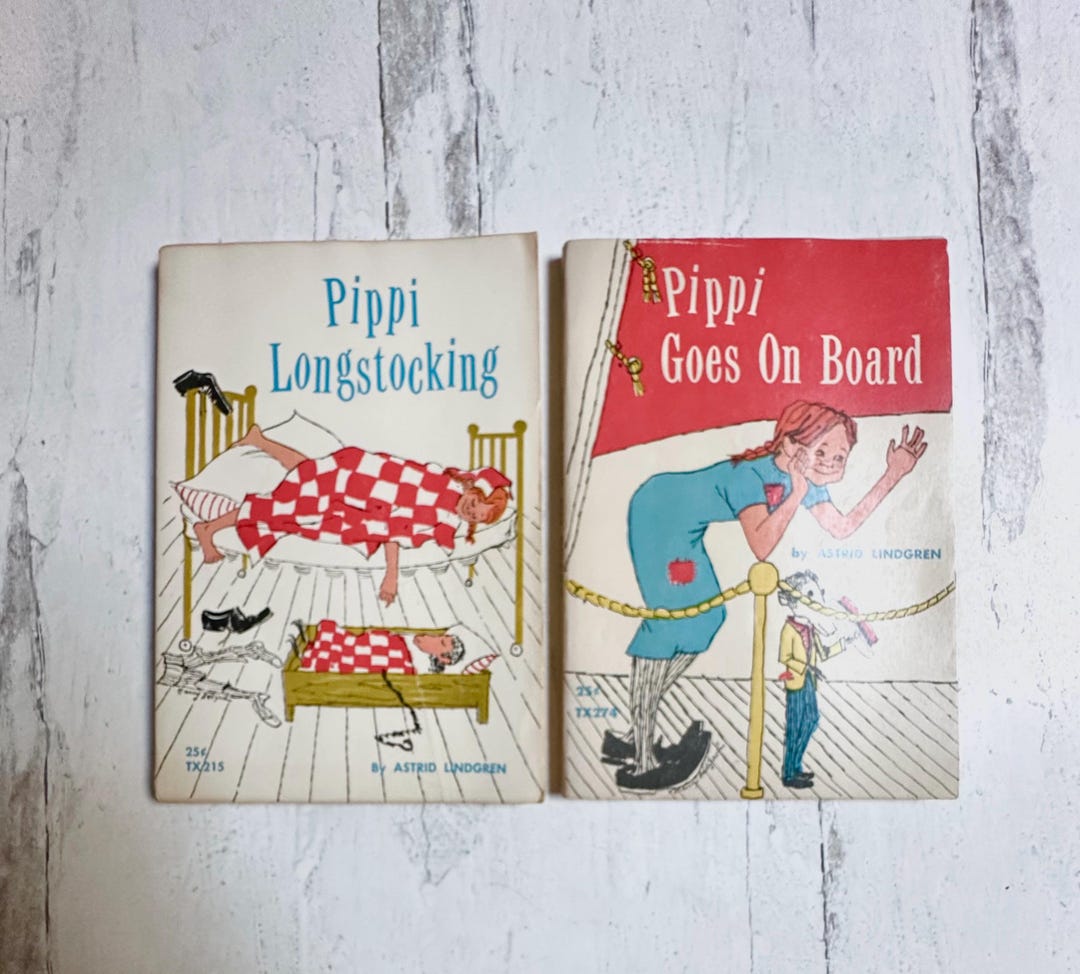 Vintage Children's Books Pippi Longstocking Paperback Set - Etsy