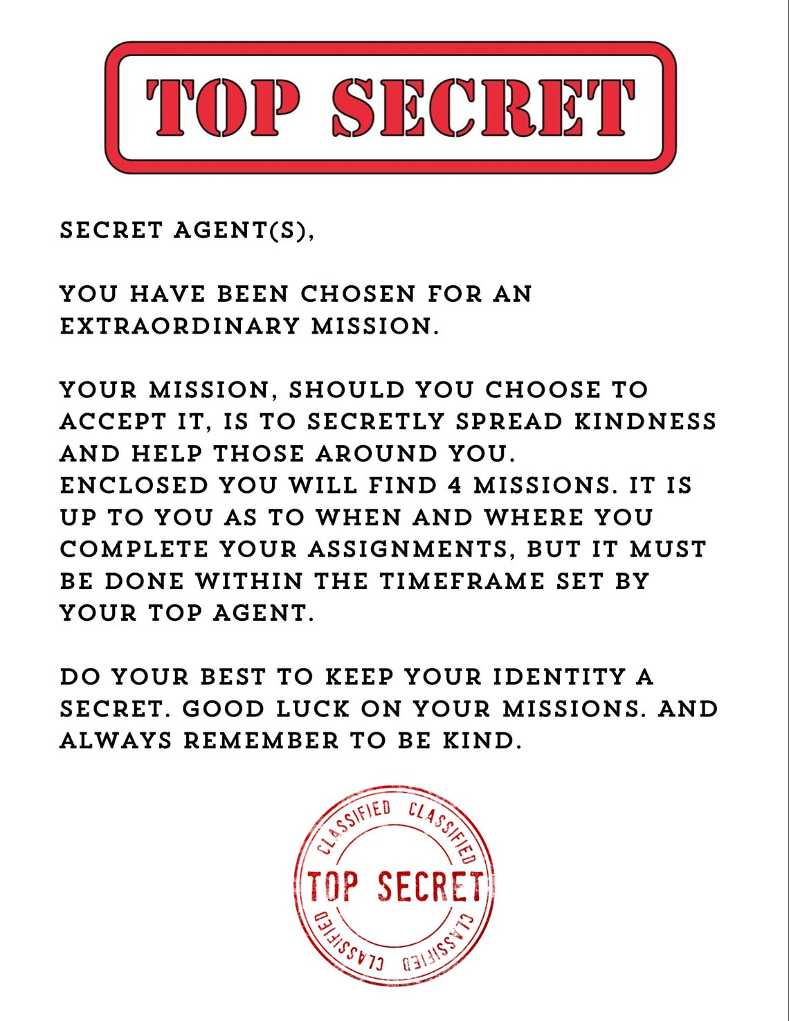 Kindness Mission, Kindness Agent, Spy, Secret Kindness, Summer ...
