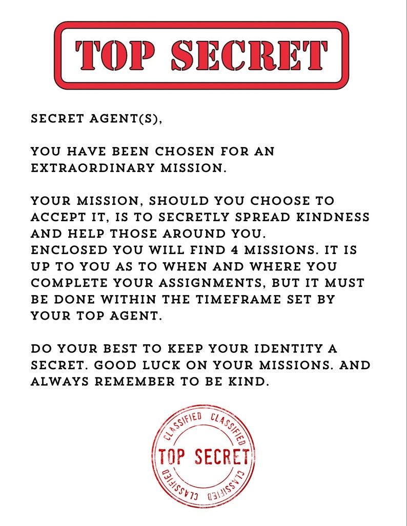 Kindness Mission, Kindness Agent, Spy, Secret Kindness, Summer ...