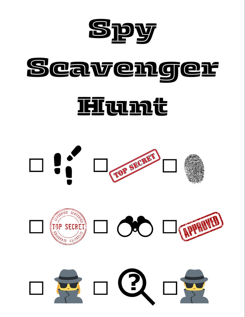 Spy Scavenger Hunt - Etsy