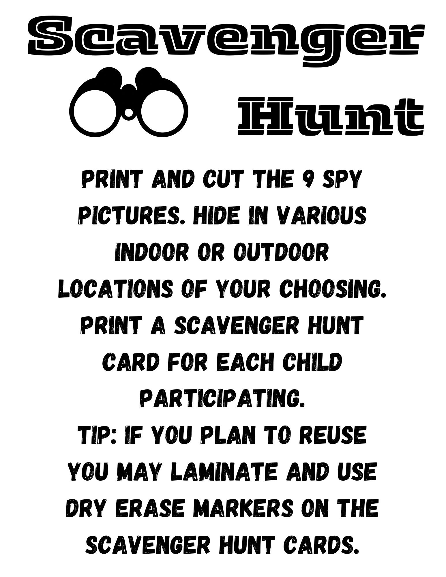 Spy Scavenger Hunt - Etsy