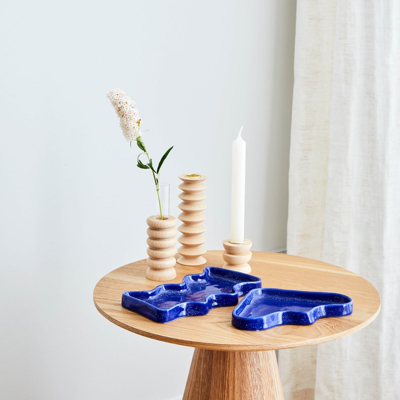 Ceramic Irregular Wave Catch All Tray - Triangle Blue - Etsy