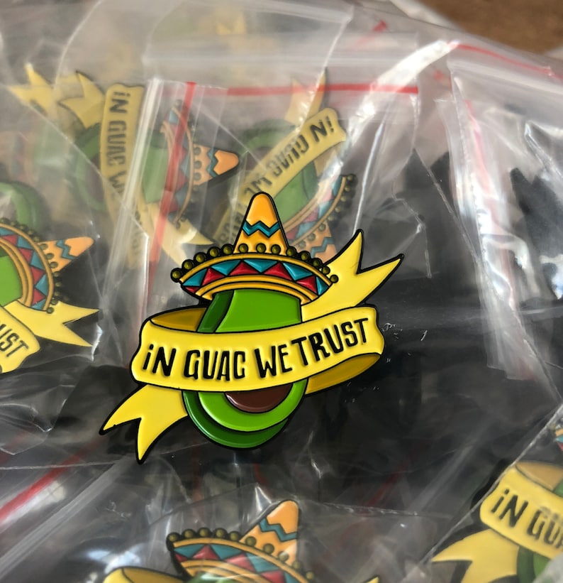 In Guac We Trust Avocado Enamel Pin - Etsy