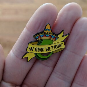 In Guac We Trust Avocado Enamel Pin - Etsy
