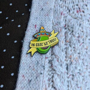 In Guac We Trust Avocado Enamel Pin - Etsy