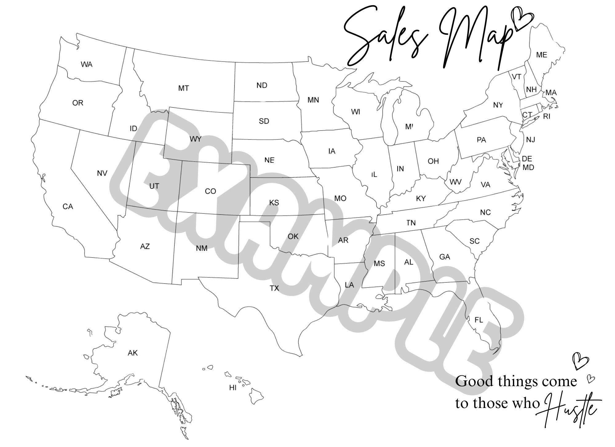 Sales Map Printable for Small Businesses: Instant Download! - Etsy