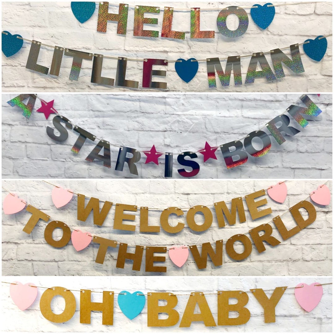 Hello World Welcome World Baby Shower Bunting Banner HUGE RANGE - Etsy UK