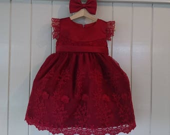 Red baby dress | Etsy