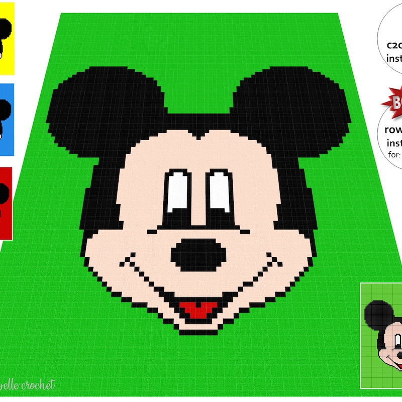 Mickey Mouse Granny Square - Etsy