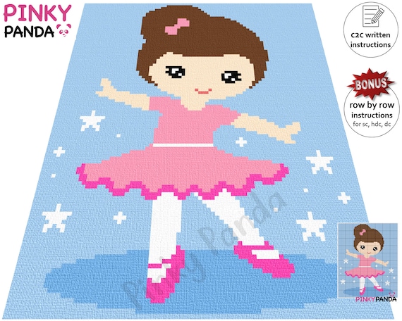 Ballerina Graph Written Instructions C2C Row by Row - Etsy