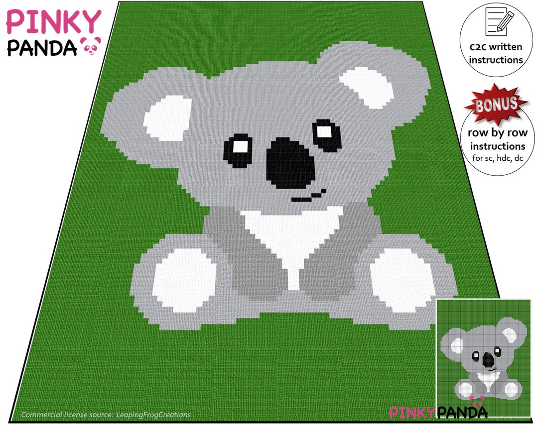 Koala Graph + Written Instructions * C2C * Row by Row * Digital Pattern ...