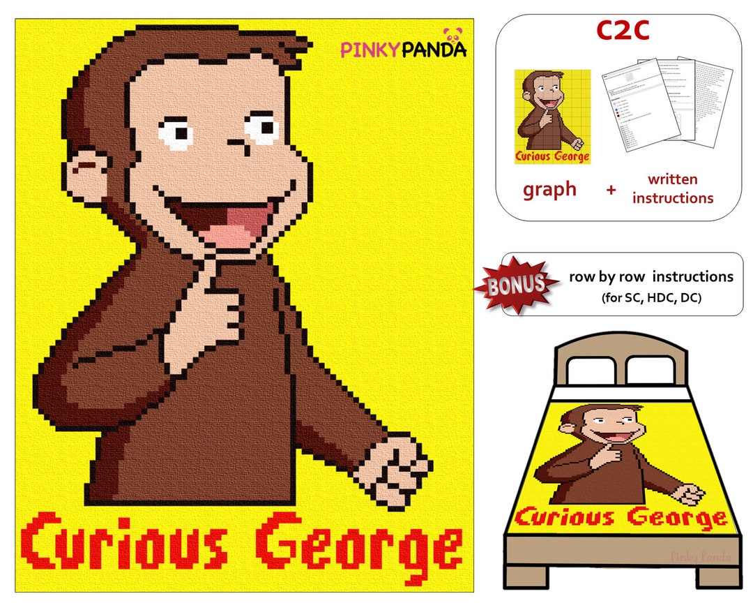 Curious George - Graph + Written Instructions * C2C * Row by Row ...