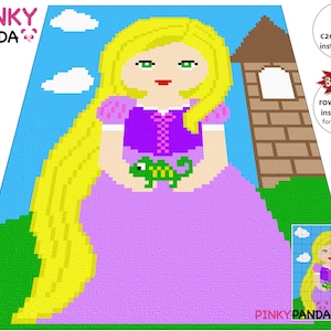 Rapunzel Princess Graph + Written Instructions * C2C * Row by Row * Digital Pattern * PDF ...