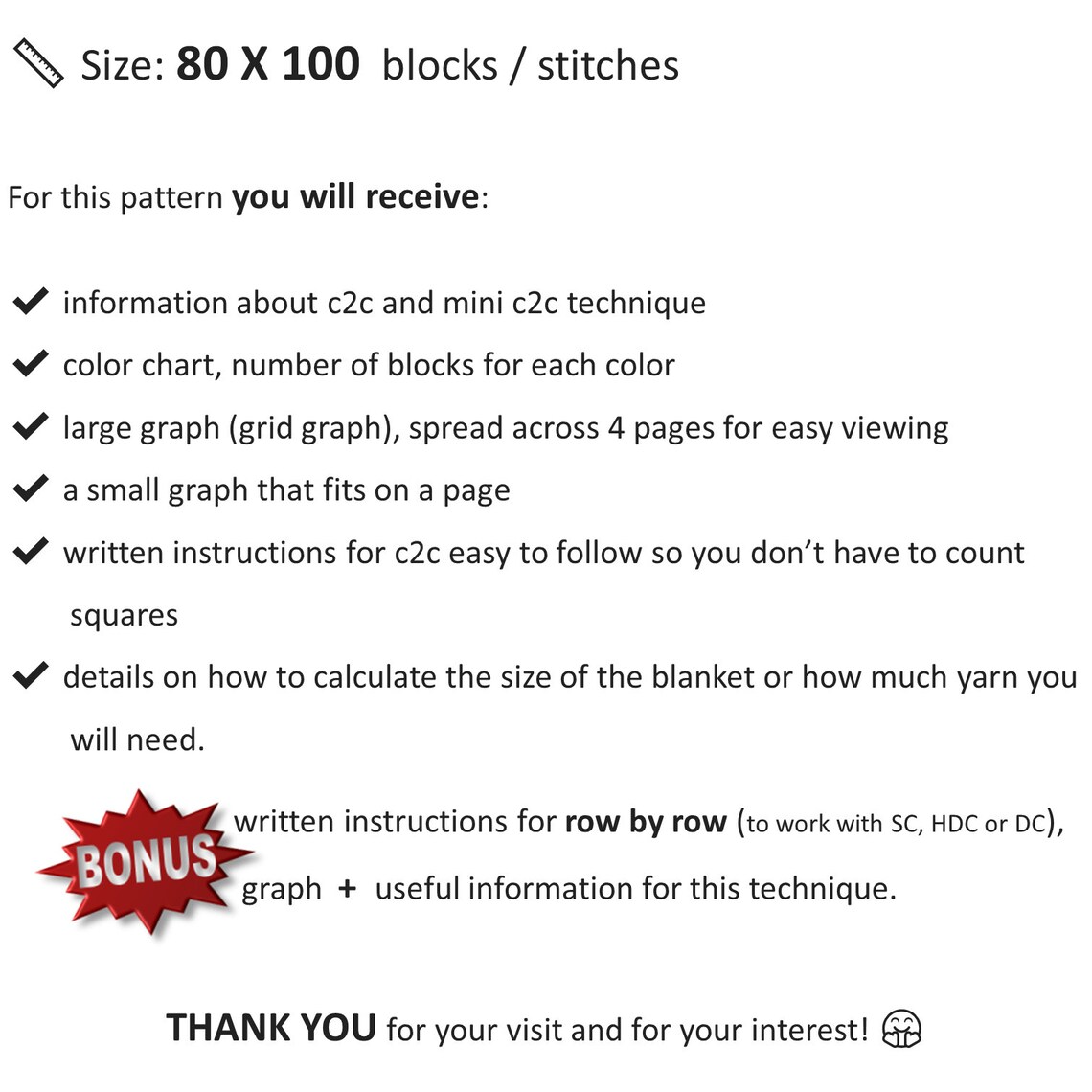 Winnie the Pooh Graph Written Instructions C2C Row by | Etsy