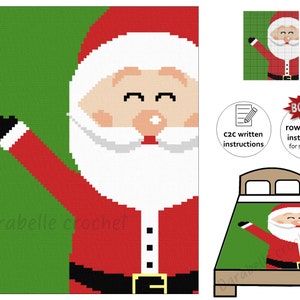 Santa Claus Graph + Written Instructions * C2C * Row by Row * Digital ...