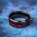 Red Tinsel Glitter Resin and Black Ceramic Ring, Size 8 US, Narrow - Etsy