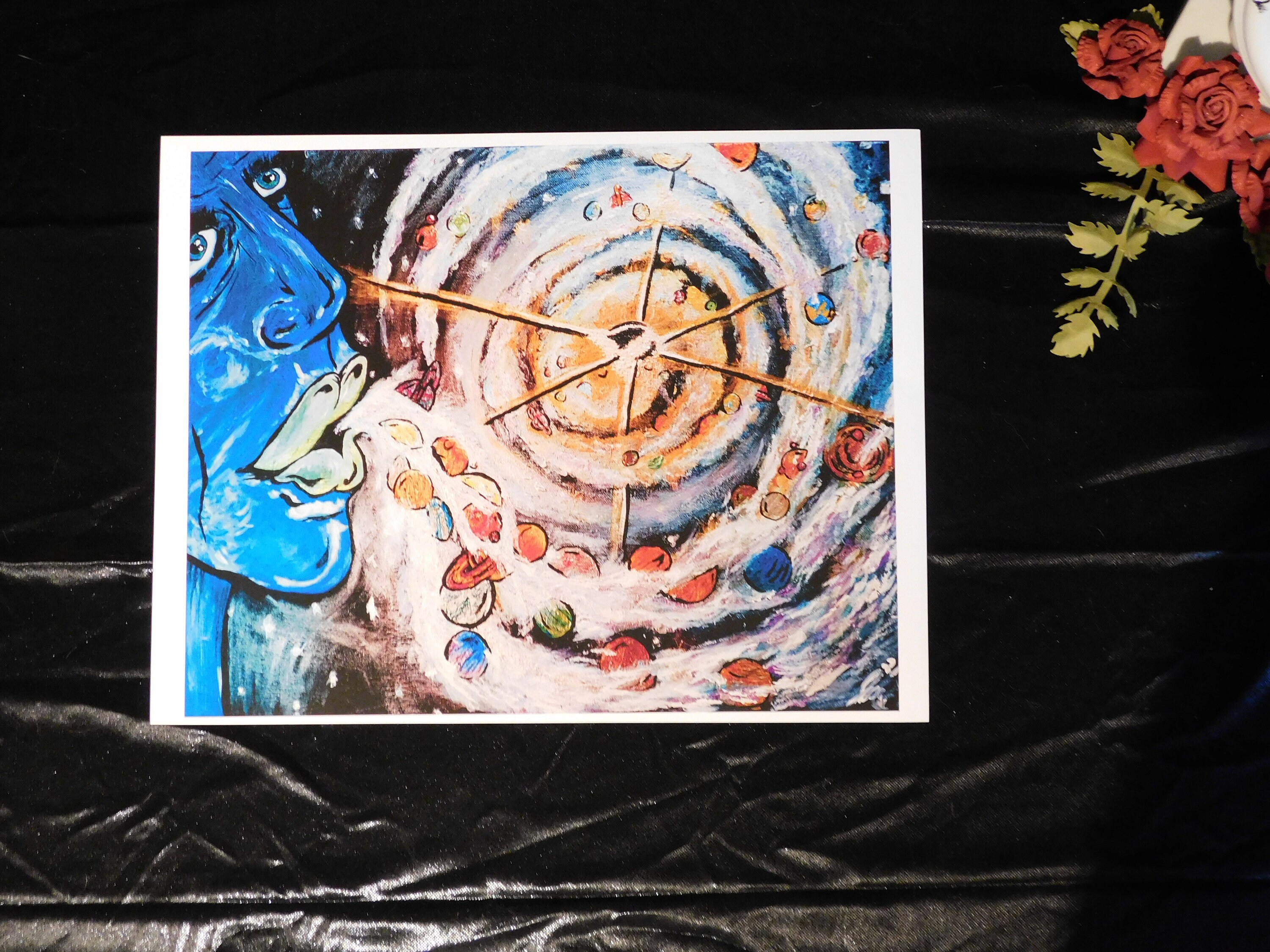 Metallic Acrylic 8.5x11 Inch Art Print "universal Breath" Universe, Life, Rainbow, Planets ...