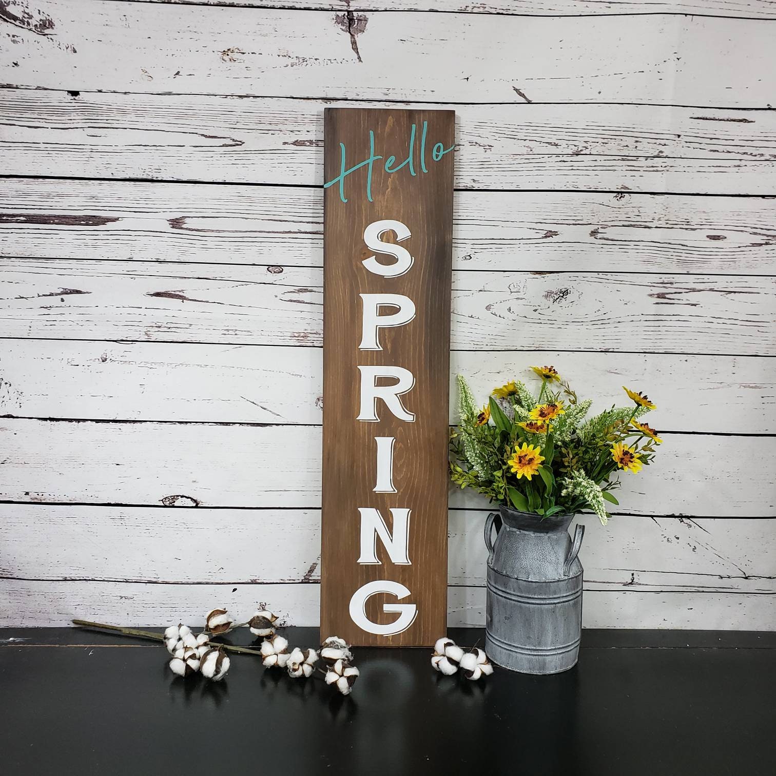 Hello Spring Sign / Welcome Sign / Front Porch Welcome Sign / | Etsy