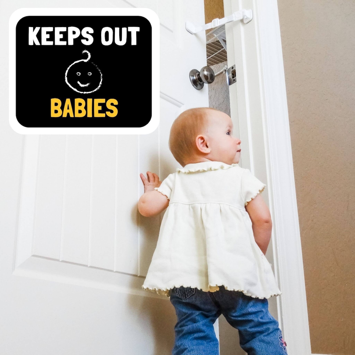 Baby Proof Door Latch, Child Door Latch Keeps Children Out of Litter ...