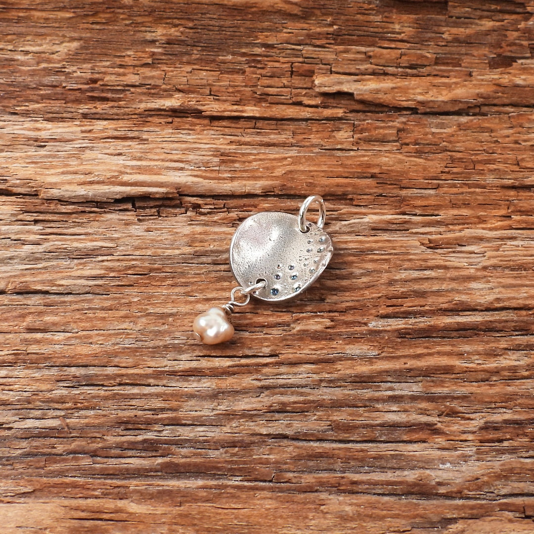 Dainty Flat Round Pendant, Sea Urchin Pattern Jewelry, Light Beige ...