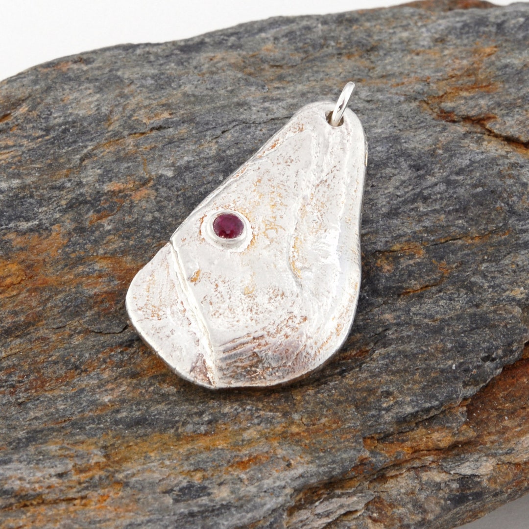 Fine Silver Rock Texture Pendant Impression Jewelry Nature - Etsy