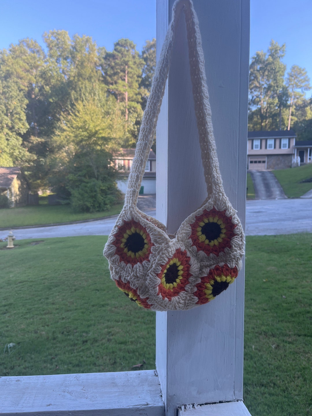 Crochet Granny Square Daisy Bag - Etsy