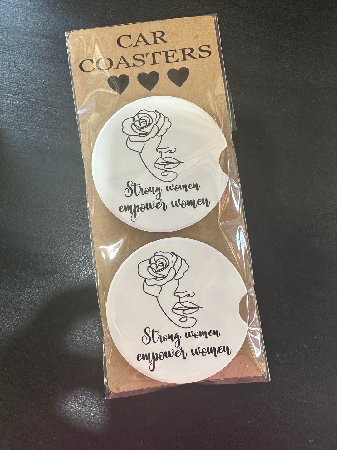 Car Coasters Line Art Women Cup Holder Ceramic Coasters Car Accessory ...