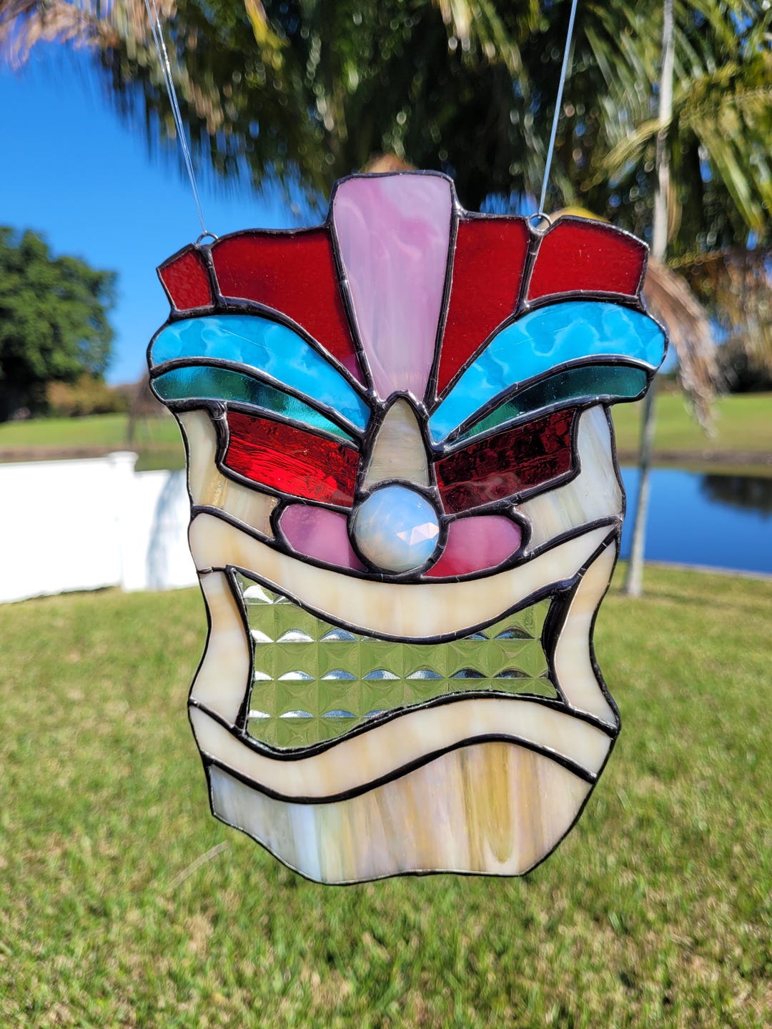 The TIKI COLLECTION Returns Sun Catcher, Stained Glass Tiki, Polynesian ...
