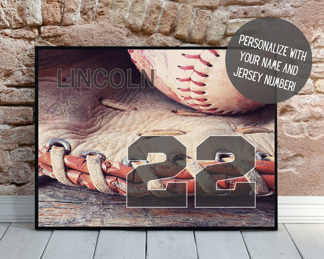 Personalized Baseball Poster | Baseball Wall Decor With Name | Team ...