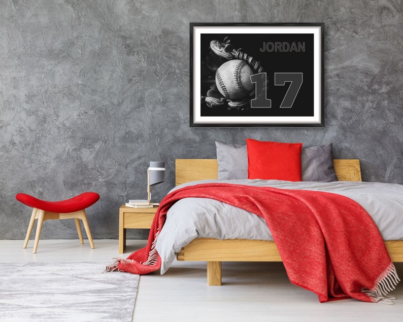 Personalized Baseball Art Personalized Sports Wall Decor With Name ...