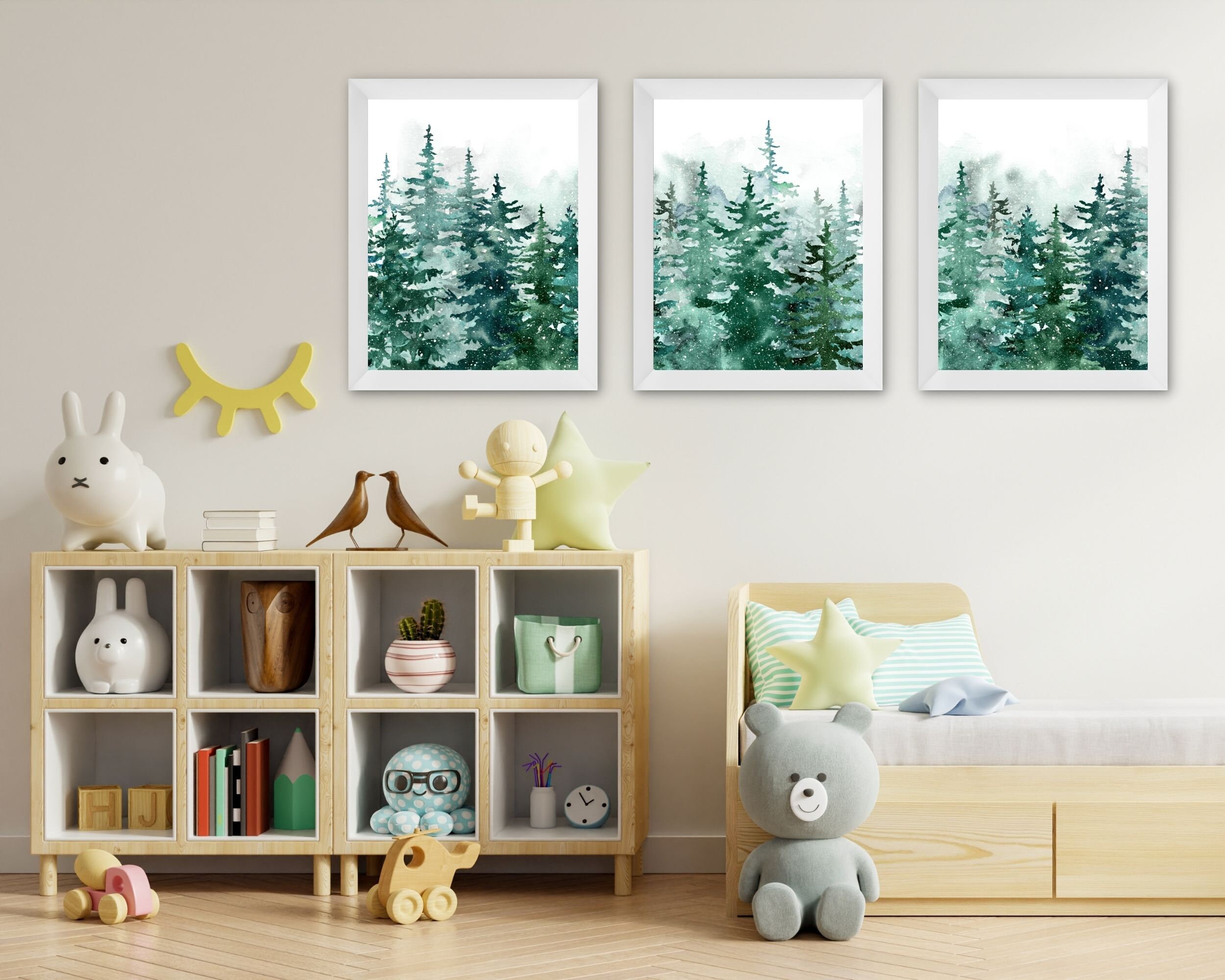 Watercolor Wilderness Nursery Decor | Watercolor Woodland | Forest ...