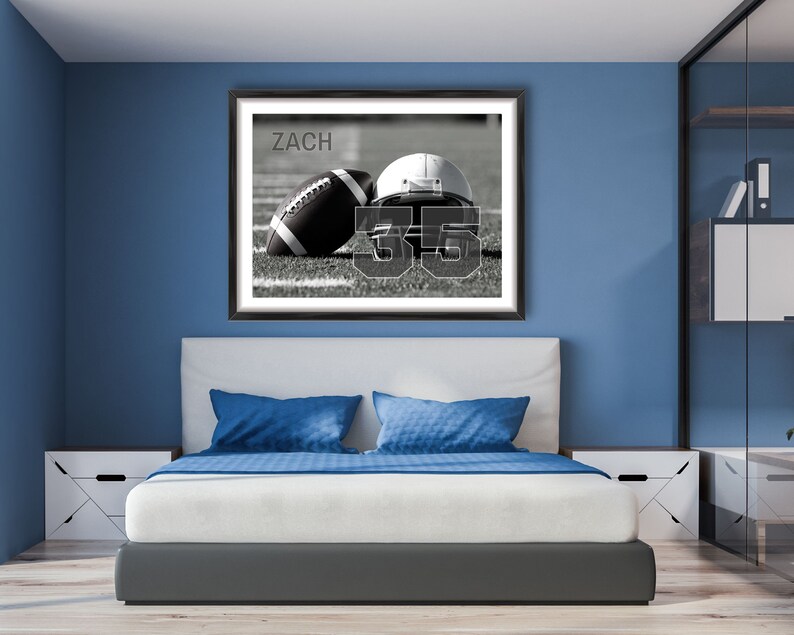 Custom Football Art Personalized Football Wall Decor With - Etsy
