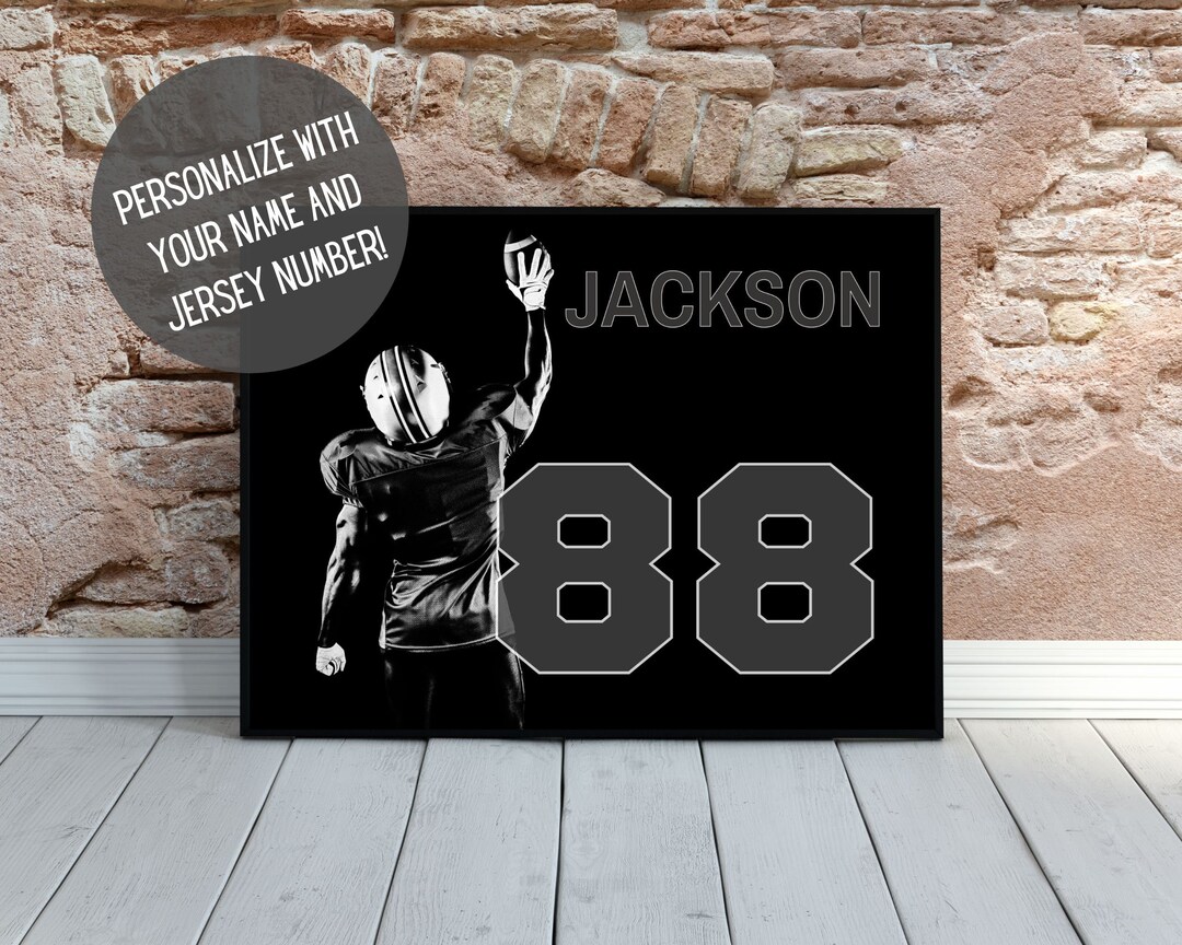 Custom Sports Wall Decor With Name | Personalized Football Art | Team ...