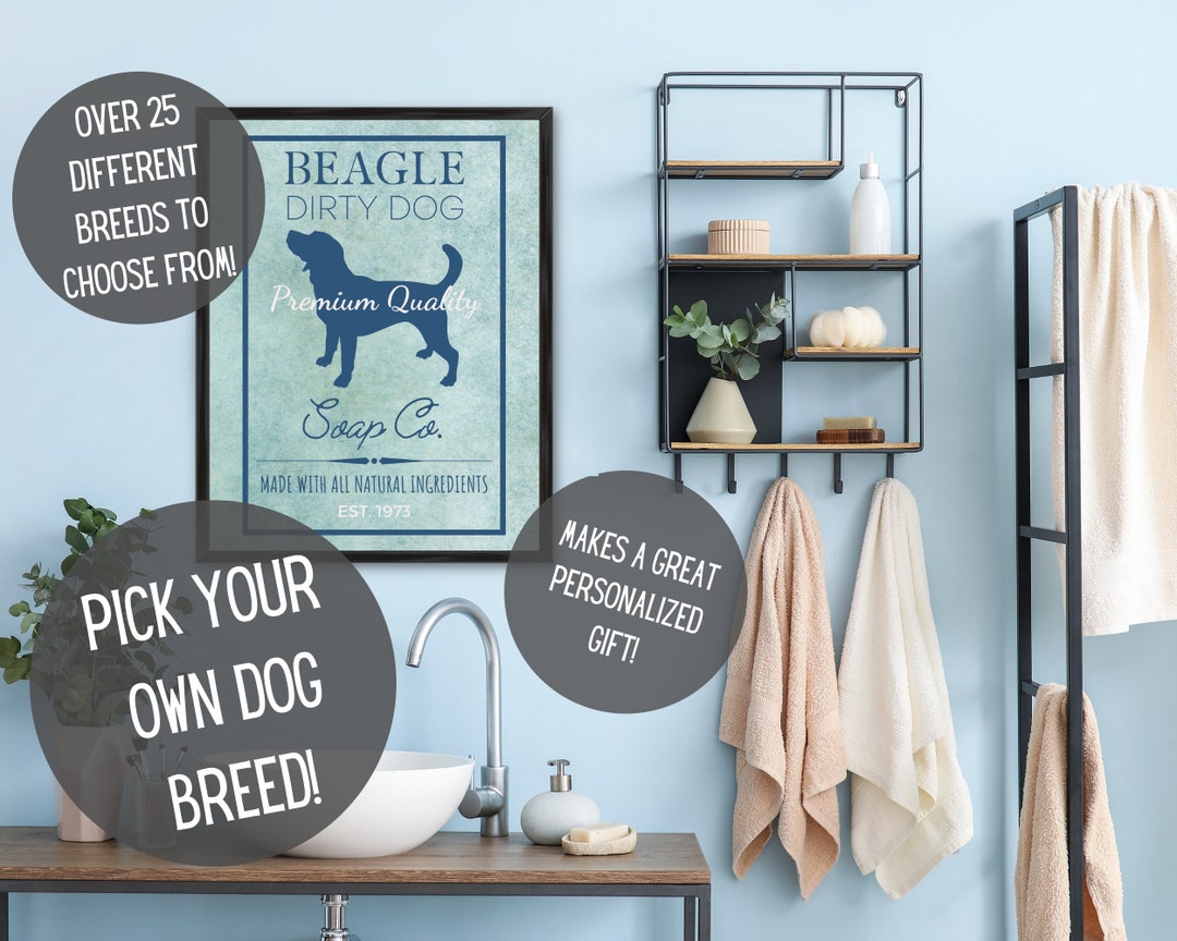 Custom Dog Bathroom Art | Funny Bathroom Wall Art | Funny Restroom ...