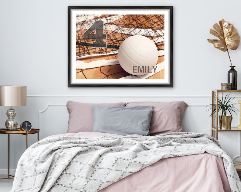 Personalized Volleyball Poster Sports Wall Decor With Name Volleyball ...