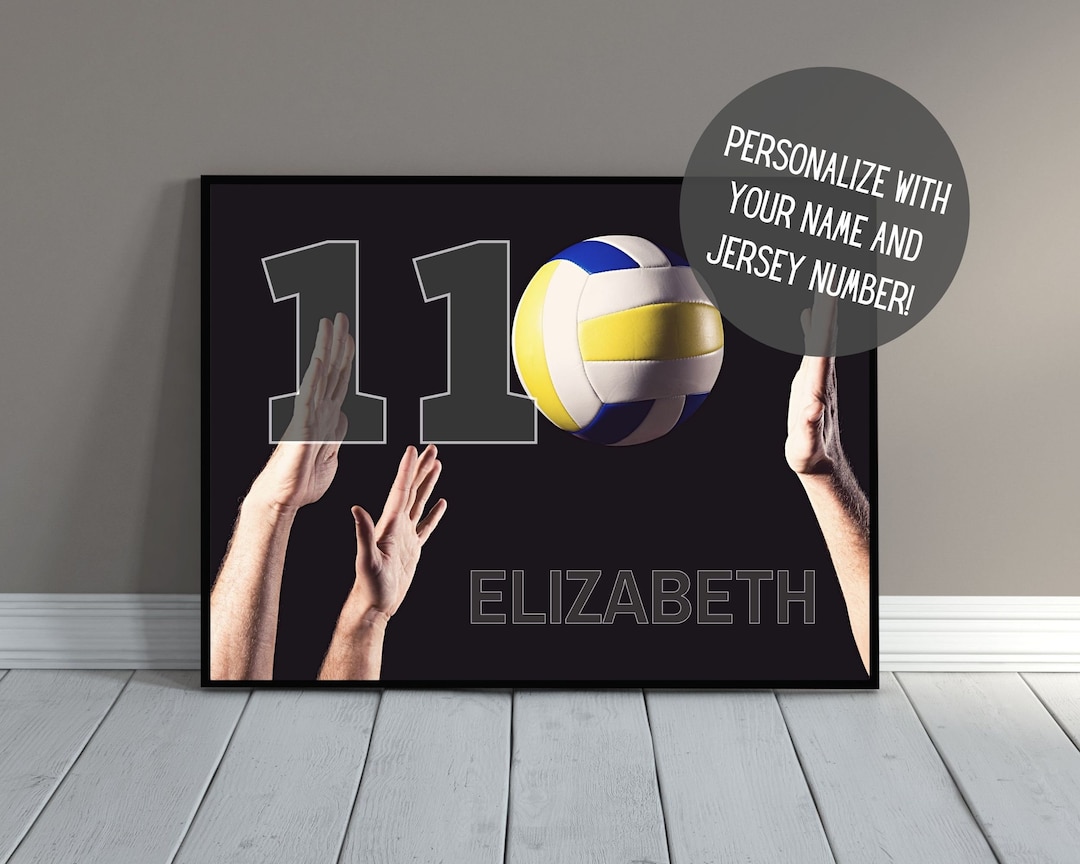 Personalized Volleyball Art | Sports Wall Decor With Name | Sports Art ...