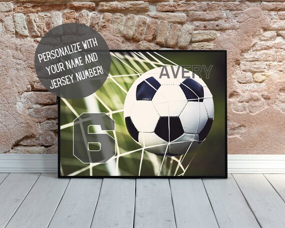 Personalized Soccer Wall Decor With Name Soccer Art Senior | Etsy