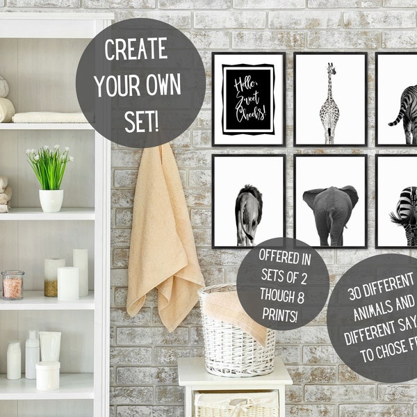 Animal Bathroom Poster - Etsy