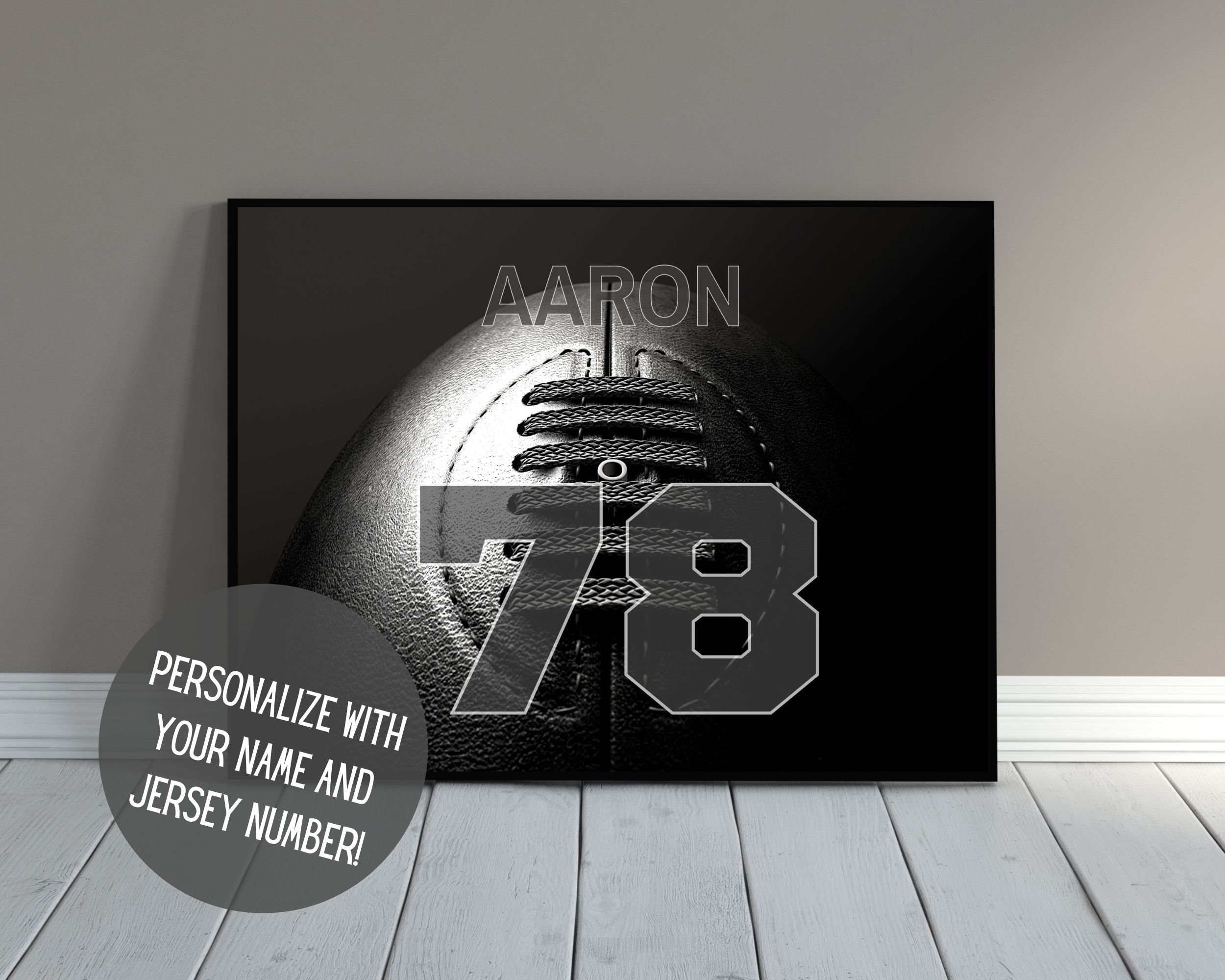 Custom Rugby Art | Personalized Rugby Wall Decor With Name | Senior ...