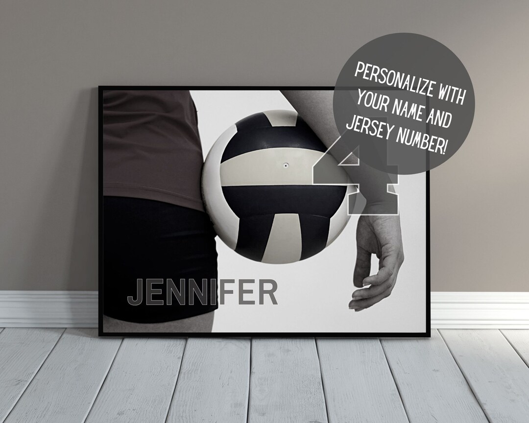 Custom Volleyball Poster | Sports Decor With Name | Volleyball Wall ...