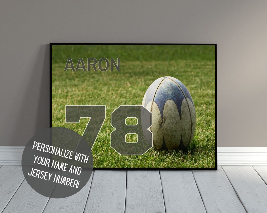 Personalized Rugby Wall Decor With Name | Custom Rugby Wall Art ...