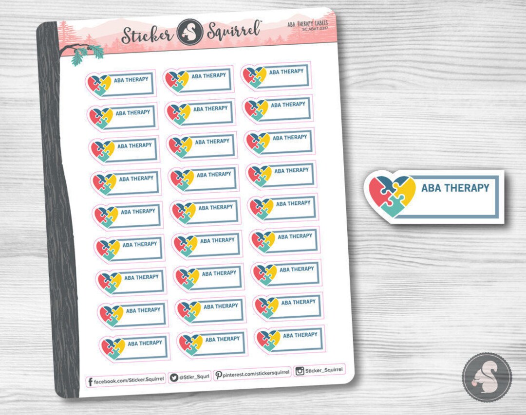 ABA Therapy Planner Stickers | Erin Condren Horizontal Reminder Autism ...