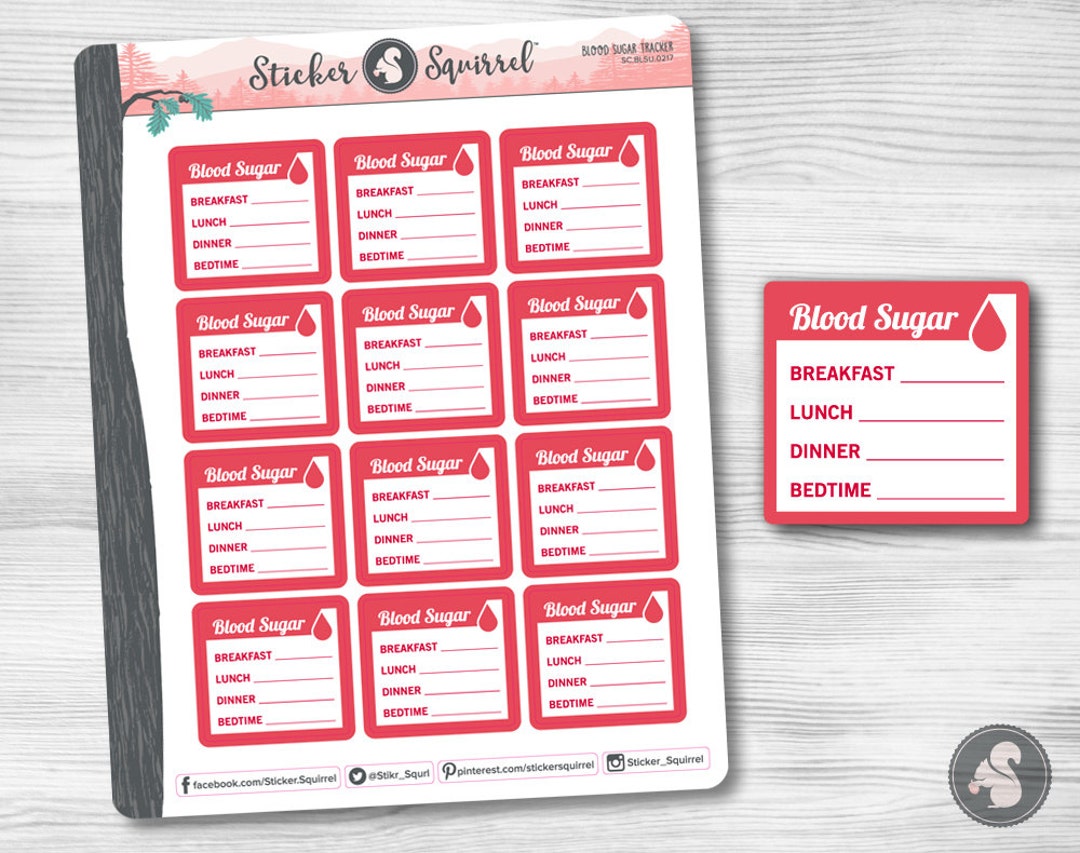 Blood Sugar Tracker Planner Stickers | Medical Health Stickers - Etsy