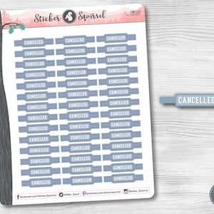 Cancelled Planner Stickers | Scheduling Schedule Appointment Meeting ...