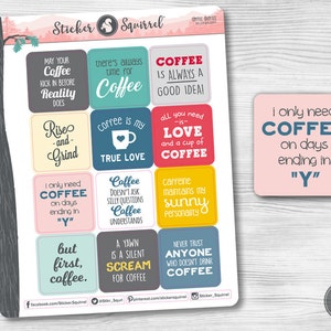 Coffee Quotes Planner Stickers - Java Joe Morning Cup Coffee Quote ...