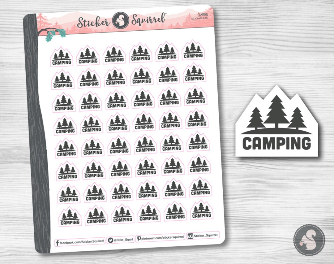 Camping Planner Stickers - Camp Vacation Hiking Travel Reminder Big ...