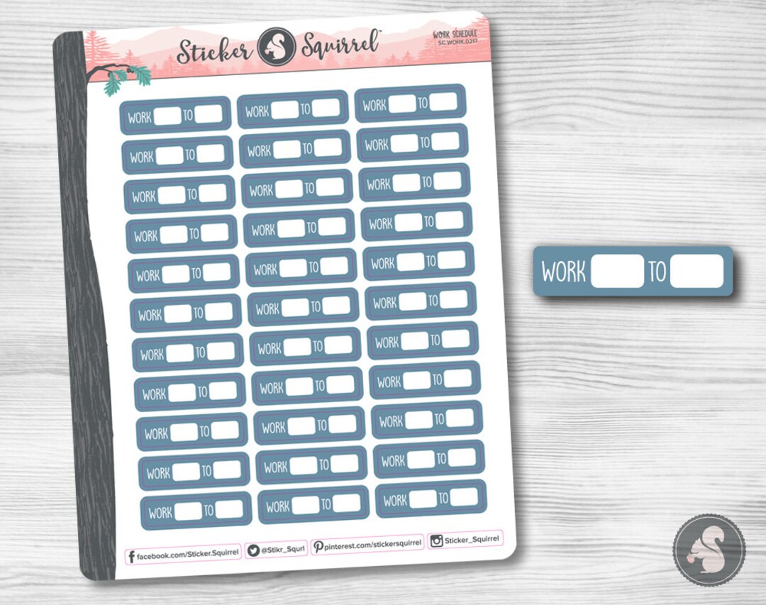 Work Schedule Planner Stickers: Write-in Vinyl Stickers - Etsy