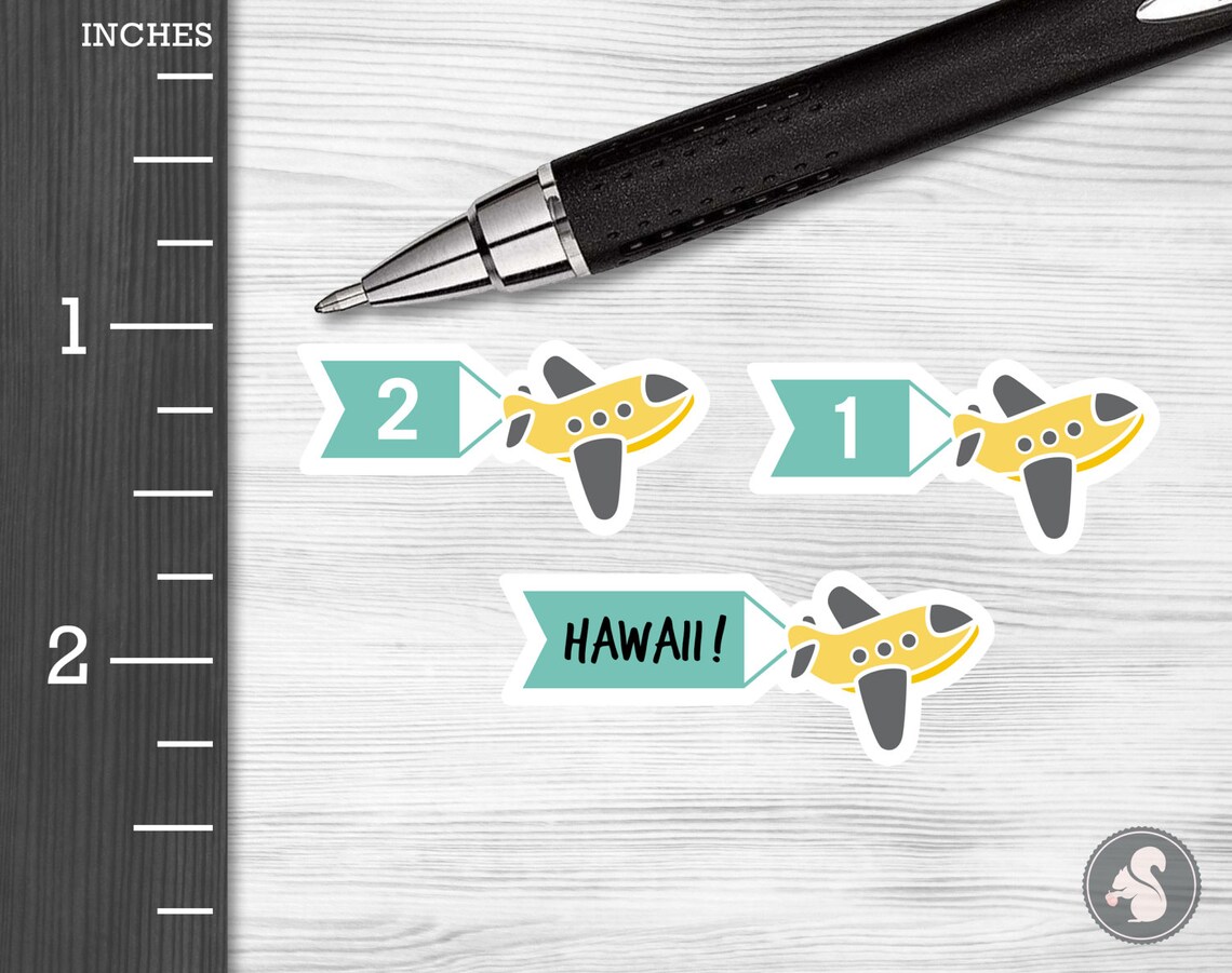 Airplane Vacation Countdown Planner Stickers Erin Condren | Etsy