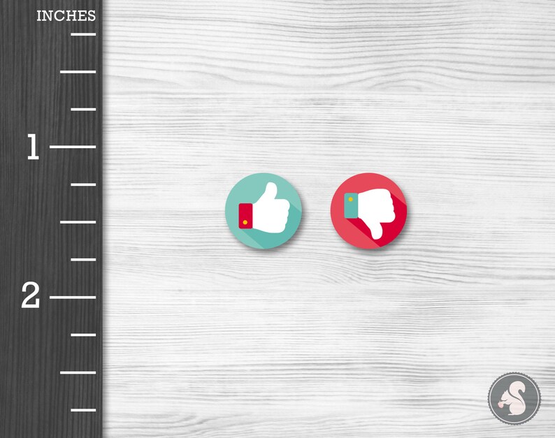 Thumbs Up/down Planner Stickers: Turquoise & Blush Vinyl Decals - Etsy